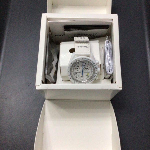 Swatch Omega Moonswatch Mission To The Moonphase White Snoopy Full Moon ...