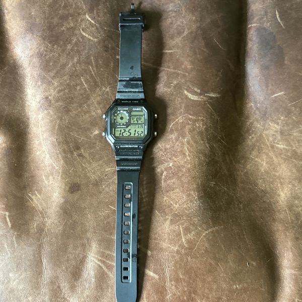 Casio world time illuminator Men's Watch AE-1200WH black/resin ...