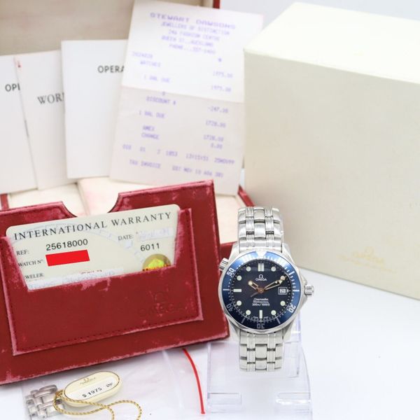 Omega Seamaster quartz 36mm full set, warranty, new battery, 2561.80.00 ...