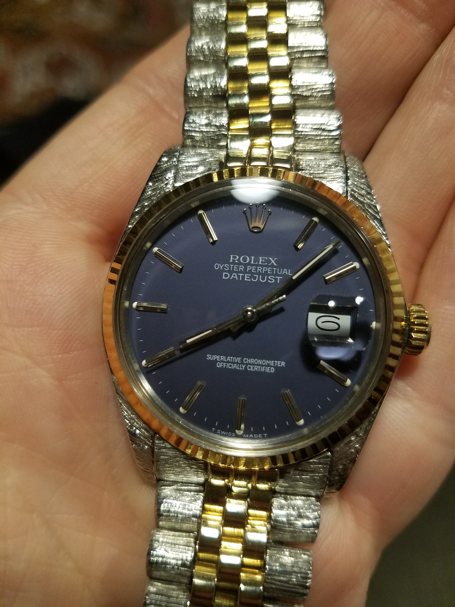 WTS 80s Era Rolex Datejust Custom Bark Engraving 36mm Matte Dial, Just ...