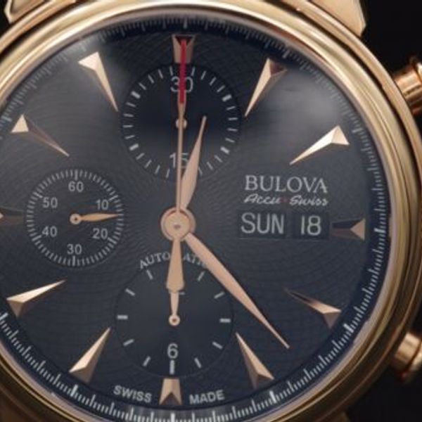 Bulova AccuSwiss Gemini 64C105 Automatic Chronograph Sellita SW500 ...