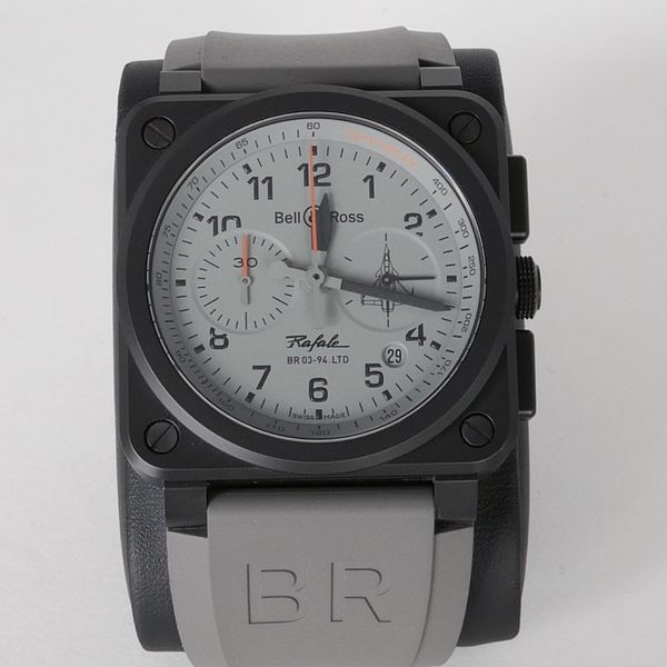 LNIB Bell and Ross BR03-94 Chronograph RAFALE Limited Black Ceramic ...
