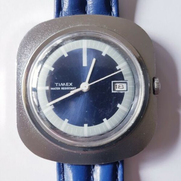 RARE TIMEX MENS WATCH 1960'S style, date, original strap, working ...