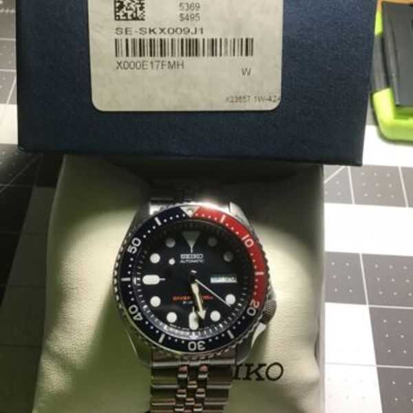 Seiko SKX009J Automatic Blue Dial Stainless Steel 200m Diver Watch ...