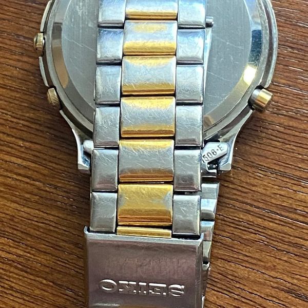 Mens Seiko Quartz Chronograph 7T32-6A50 A4 Wristwatch Tachymeter ...