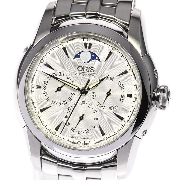 ☆Good Condition [ORIS] Oris Triple Calendar Moon Phase 7546 Automatic ...