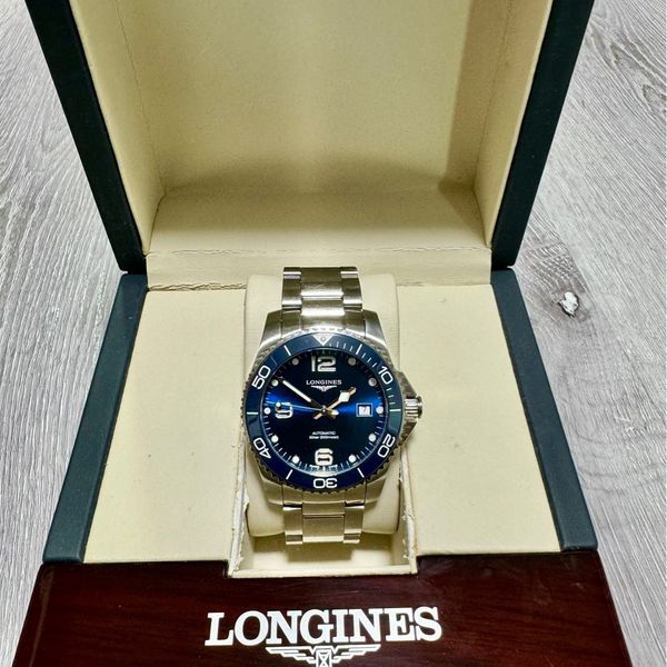 Longines Hydroconquest 41mm Sunray Blue Ceramic Bezel Ref: 37814966 ...