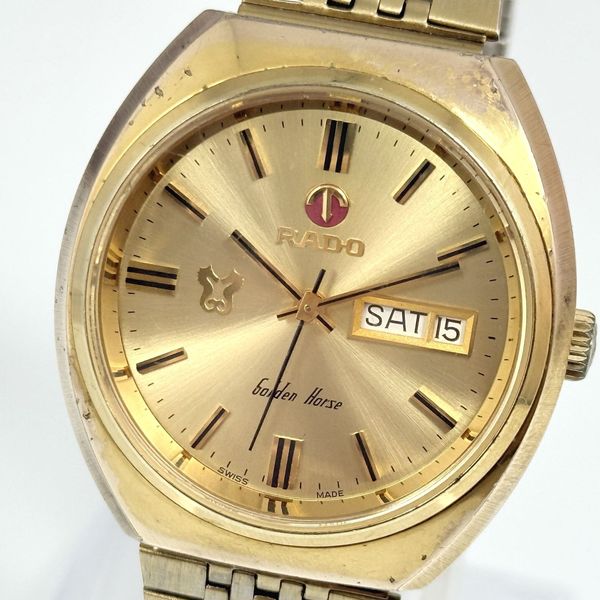 RADO GOLDEN HORSE AUTOMATIC MEN'S DAY/DATE GOLD VINTAGE WATCH SWISS G28 ...