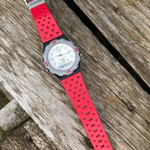 Vintage NOS Casio AW-304 analog digital watch circa 1993 box papers ...