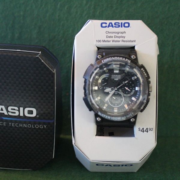 CASIO MCW-200H-11ATN Men's Sports Chronograph Watch Black Quartz ...