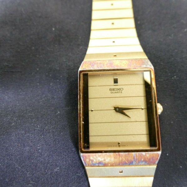 Rare 5Y00-5039 Seiko Gold-Tone Wristwatch New Battery Adjustable ...