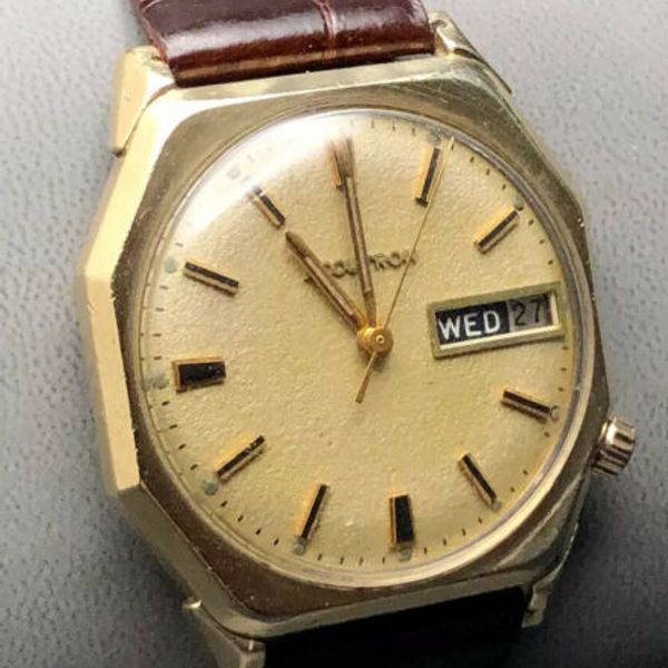 Vintage Bulova Accutron 218 Men’s Watch Octagonal Case Day Date Gold ...