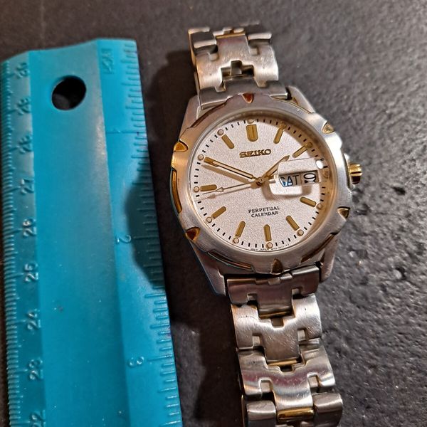 Mens SEIKO Perpetual Calendar Quartz Day Date Watch As Shown ...