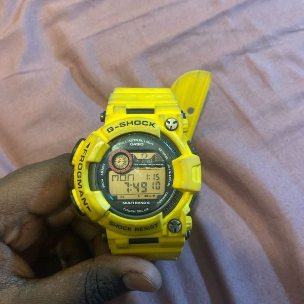 Limited edition 25th anniversary G shock Casio frogman lightning yellow ...