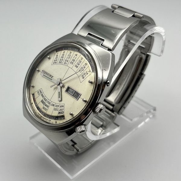 Orient Perpetual Calendar Automatic Silver Dial Arabic Day Original ...