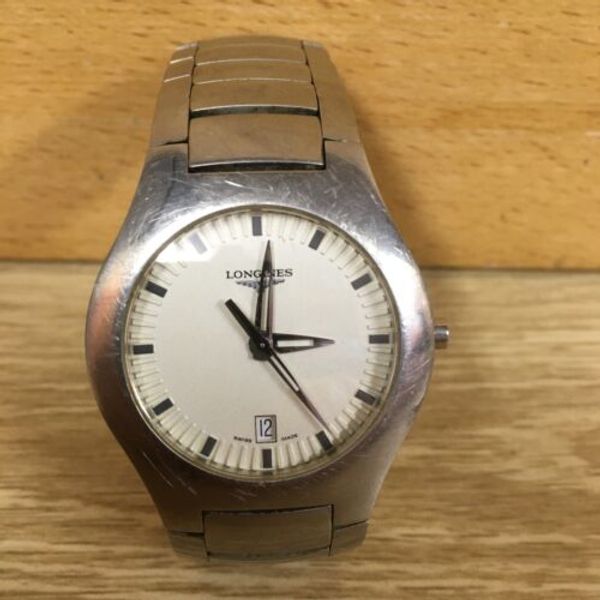 Longines oposition Steel 36 MM Ref L3 617 4 New Battery Fitted Runs ...