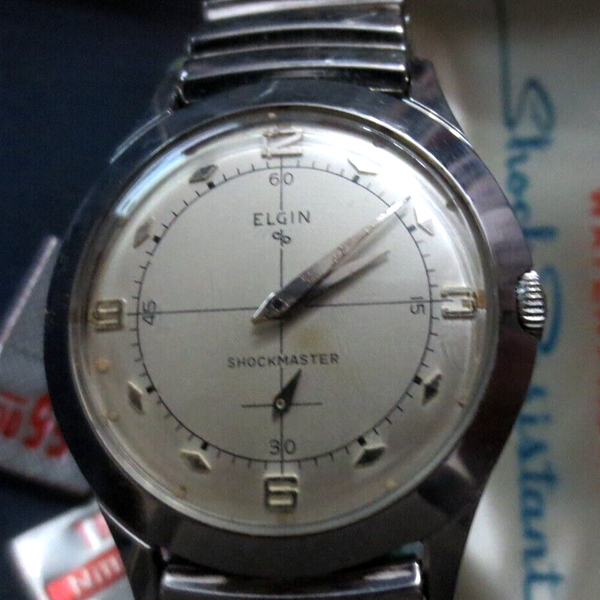 1960's Men's Elgin Shockmaster Durapower 17j Swiss Automatic Wristwatch ...
