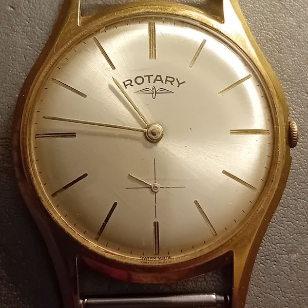 VINTAGE SWISS ROTARY Automatic GOLD FRONT Mens non working Wristwatch ...