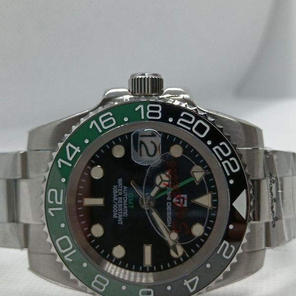 Pagani Design PD-1662 GMT NH34 40mm V4 Green/Black Sprite LHD Watch ...