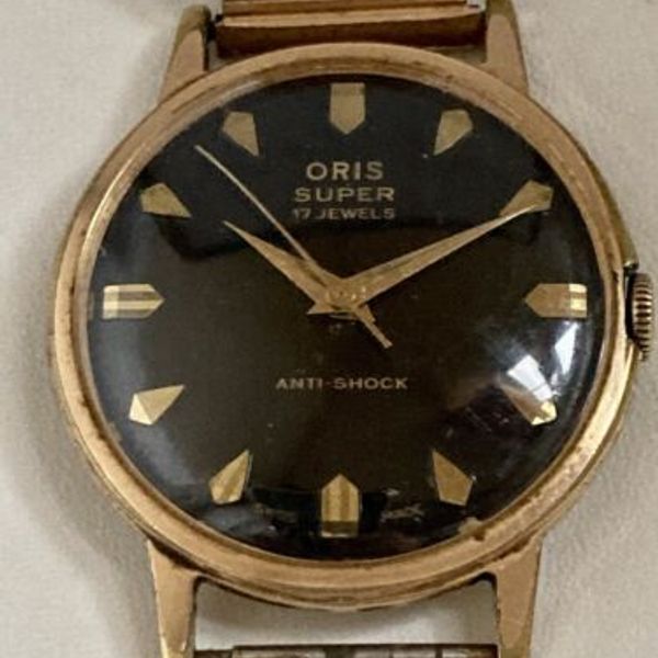 Vintage Oris Super Mens Watch Mechanical Black Face For Repair ...