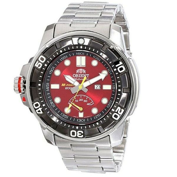 ORIENT M-FORCE Red "BEAST" Diver's Sports 200M Steel Watch SEL06001H0 ...