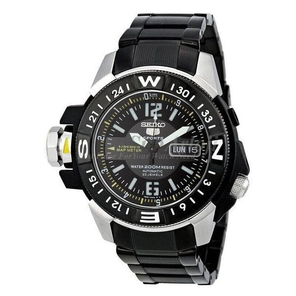 Brand New Seiko 5 SKZ231K1 Automatic Map Meter 200m Black Dial Watch ...