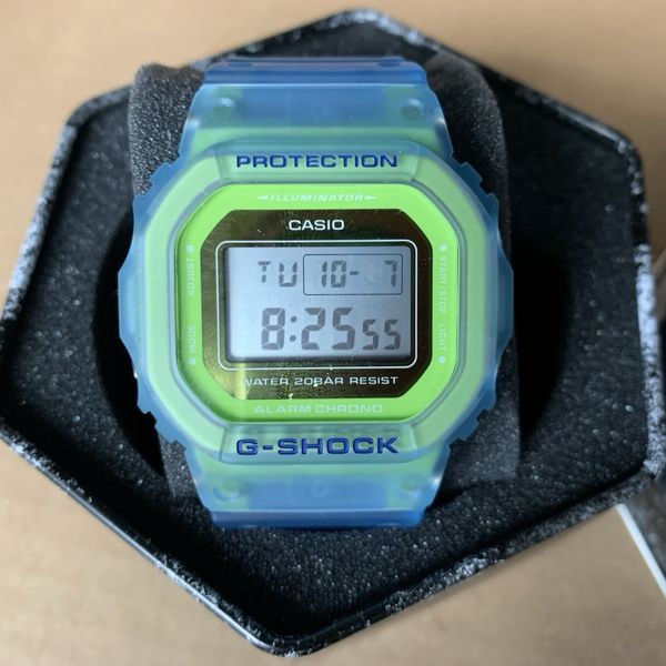 Casio G-Shock Square DW-5600LS-2 Fluorescent Color Series Frosty Blue w ...