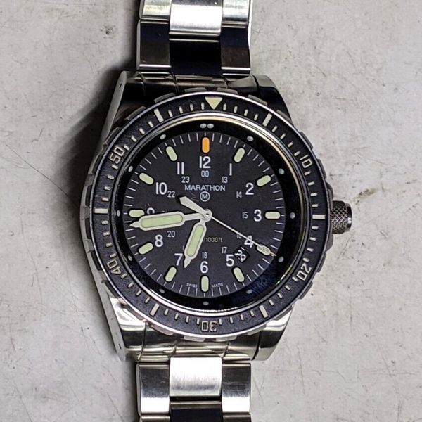 Marathon Jumbo Diver's Analog JSAR 46mm Stainless Steel Case & Band ...
