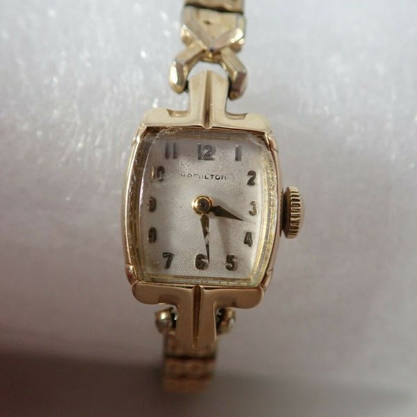 VINTAGE HAMILTON 750 LADIES WRIST WATCH SONYA STAR W. C. 10K GOLD CASE ...