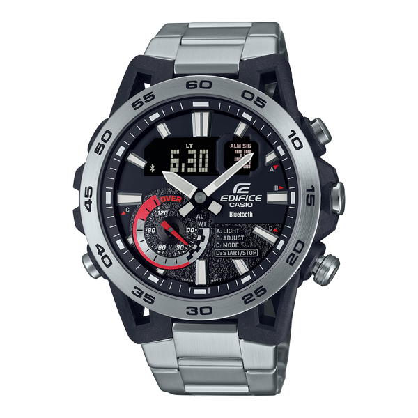 Casio Edifice Analog-Digital Stainless Steel Men's Watch ECB-40D-1A ...