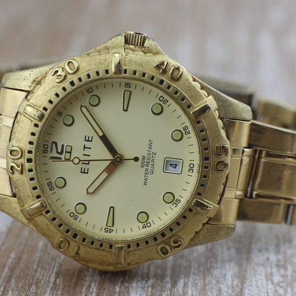 Elite Quartz 10305924 Gold Tone Men's Watch | WatchCharts Marketplace