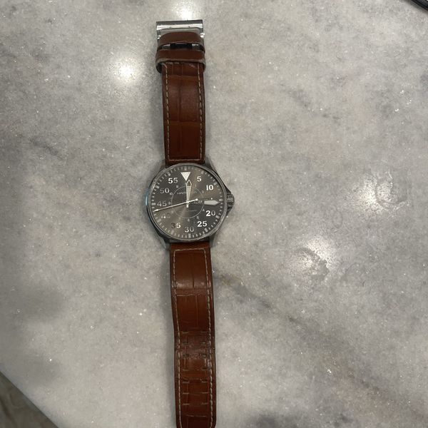 Hamilton Khaki Aviation Gray Men's Watch - H647150 | WatchCharts ...