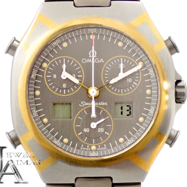 [OMEGA] Omega Seamaster Polaris Chronograph Gray Dial SS Stainless YG ...