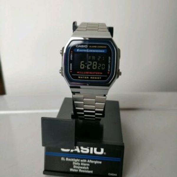 Casio A168WA-1YES Inverted Color Display With NFC Chip, Nato Strap ...