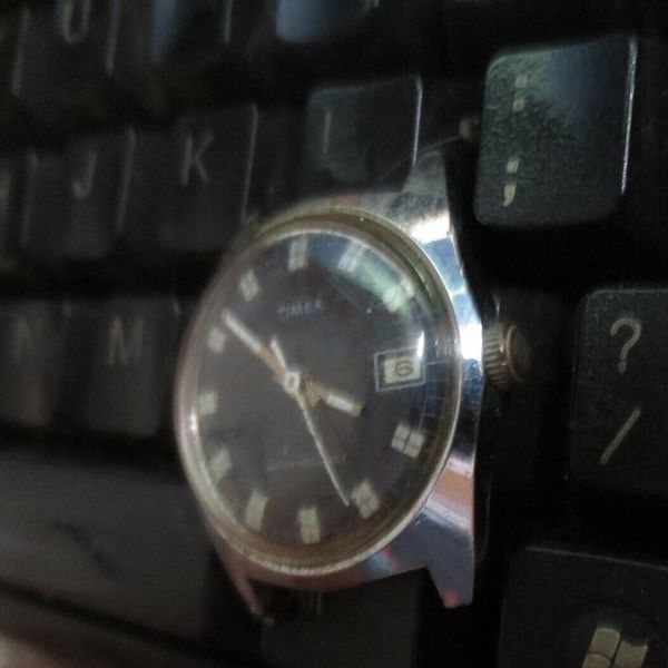 Vintage Timex Date men's Black Dial manual wind Watch | WatchCharts ...