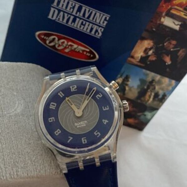 Swatch Watch 007 James Bond The Living Daylights 40th Anniversary w/box & papers | WatchCharts ...