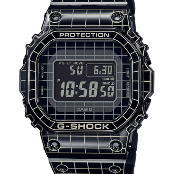 CASIO G-Shock Full Metal Square GMWB5000CS-1 Laser Etched Neo Grid Tron ...