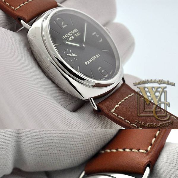 Panerai pam183 radiomir black seal pam 183 45mm steel mens watch box ...