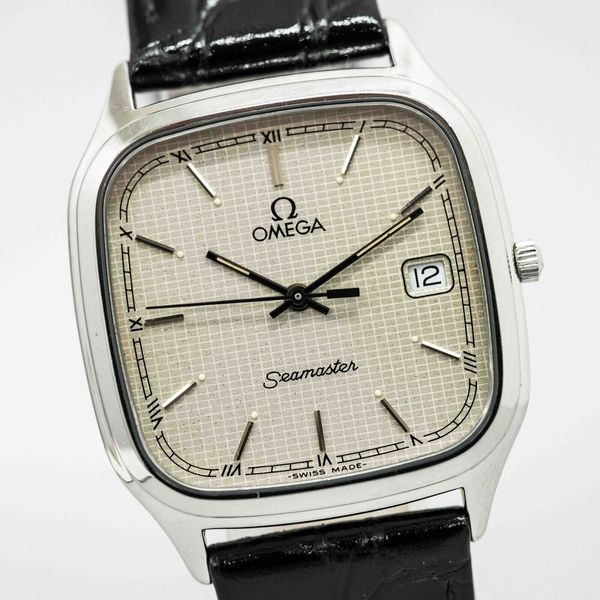 *NEAR MINT* Vintage OMEGA Seamaster Cal.1430 Quartz Silver Roman Dial ...