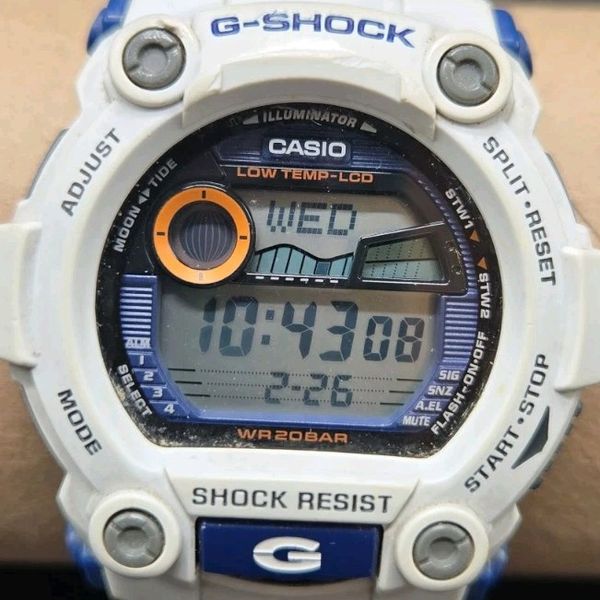 RARE CASIO G-SHOCK G-7900A TIDE GRAPH WHITE ILLUMINATOR MEN'S WATCH NEW ...
