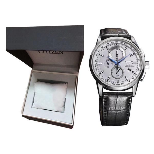 Citizen Men's Eco Drive Chronograph World Time Radio Controlled White ...