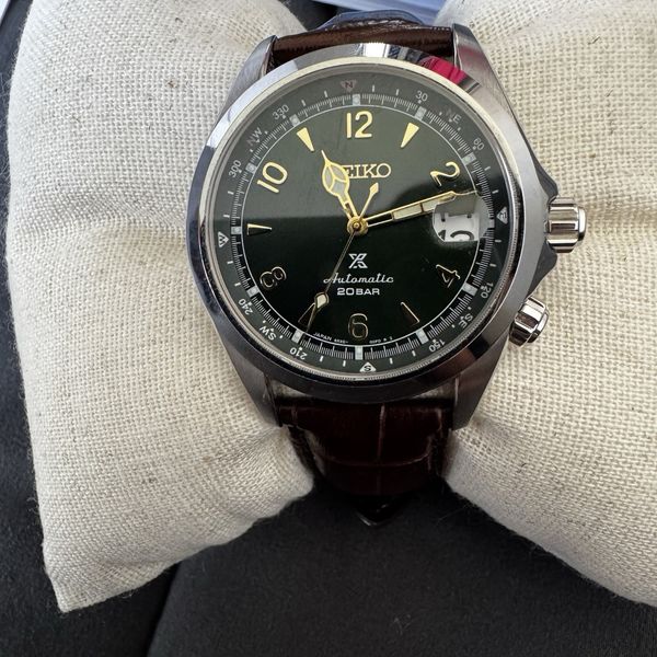 Seiko Prospex Alpinist Green Dial Brown Leather Strap Watch SPB121 New ...