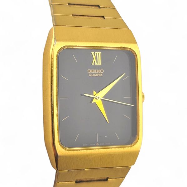 Men's SEIKO TANK Quartz 5Y95-5000 Gold Tone Watch w/ New Battery ...