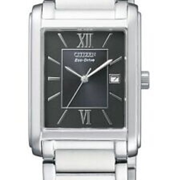 Citizen Watch Collection Eco-Drive Square Crystal Silver Black FRA59 ...