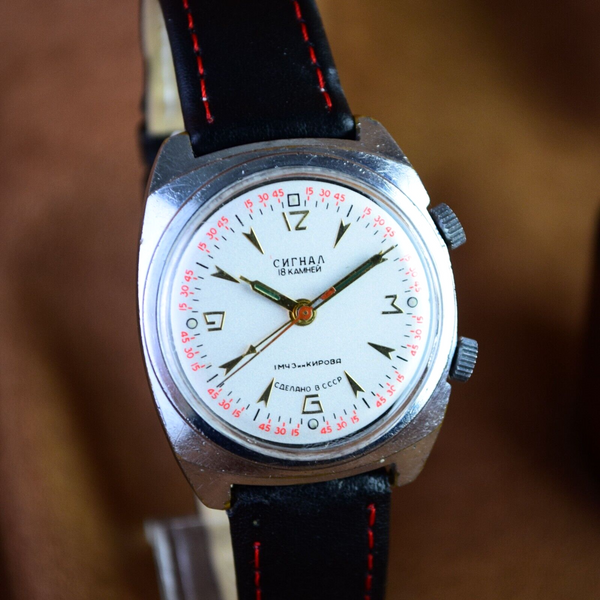 Vintage Soviet POLJOT Signal Alarm Watch USSR Mechanical Mens Soviet ...