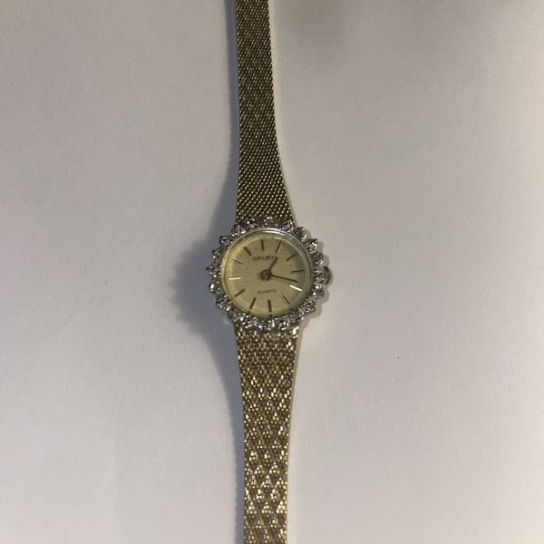 vintage ladies gruen gold tone diamond accent watch | WatchCharts ...