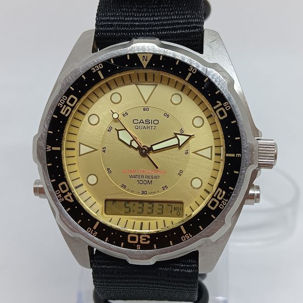 Casio AMW320 Men's 45mm Dual Display Alarm Chrono Quartz + Digital ...