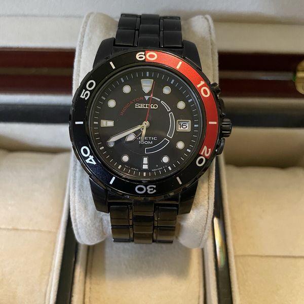 Seiko Kinetic 100 Black Ion Men's 43mm Dive Watch | WatchCharts Marketplace