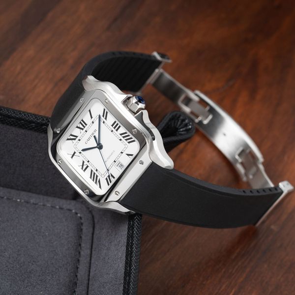 Black Rubber CTS Cartier Santos de Cartier Strap (Delugs) | WatchCharts ...
