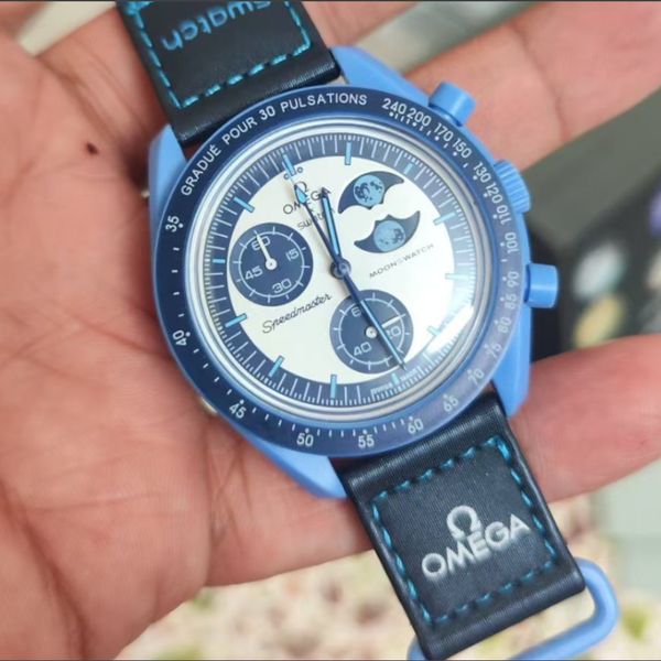 New Swatch x Omega Moonswatch Mission To The Super Blue Watch - With ...